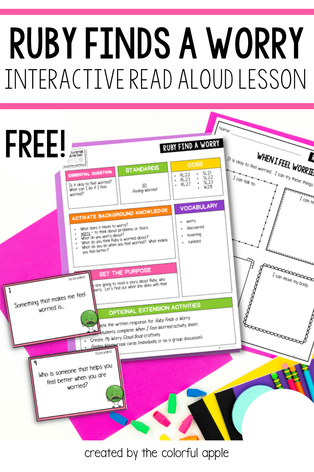 FREE Ruby Finds a Worry Lesson Plan and Activities