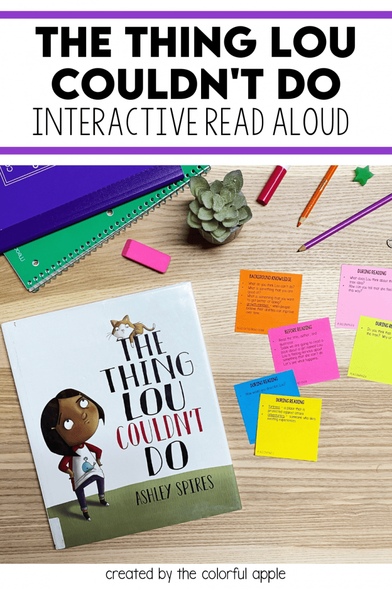 Growth Mindset with The Thing Lou Couldn't Do - The Colorful Apple