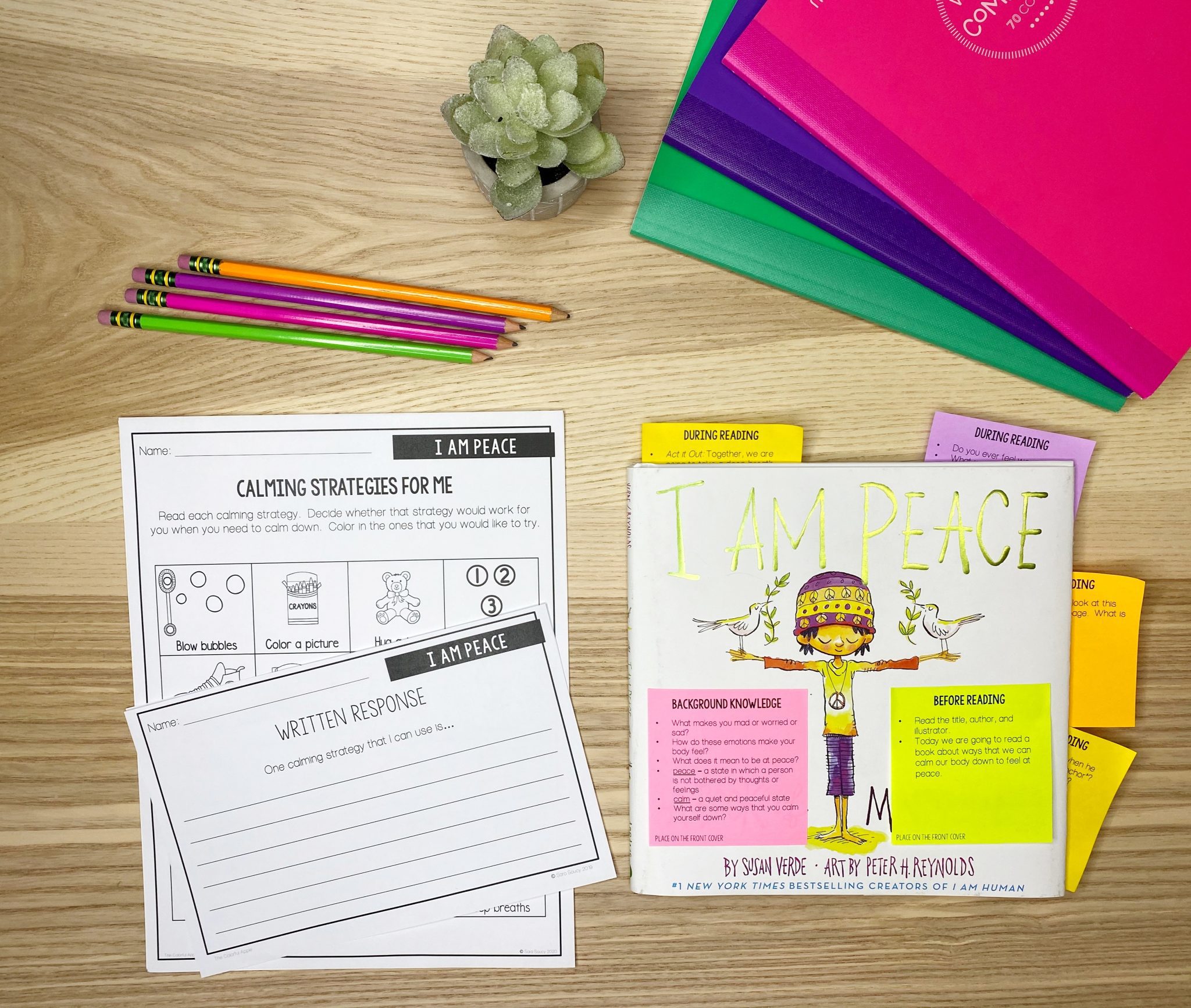 Practicing Calming Strategies with I am Peace - The Colorful Apple