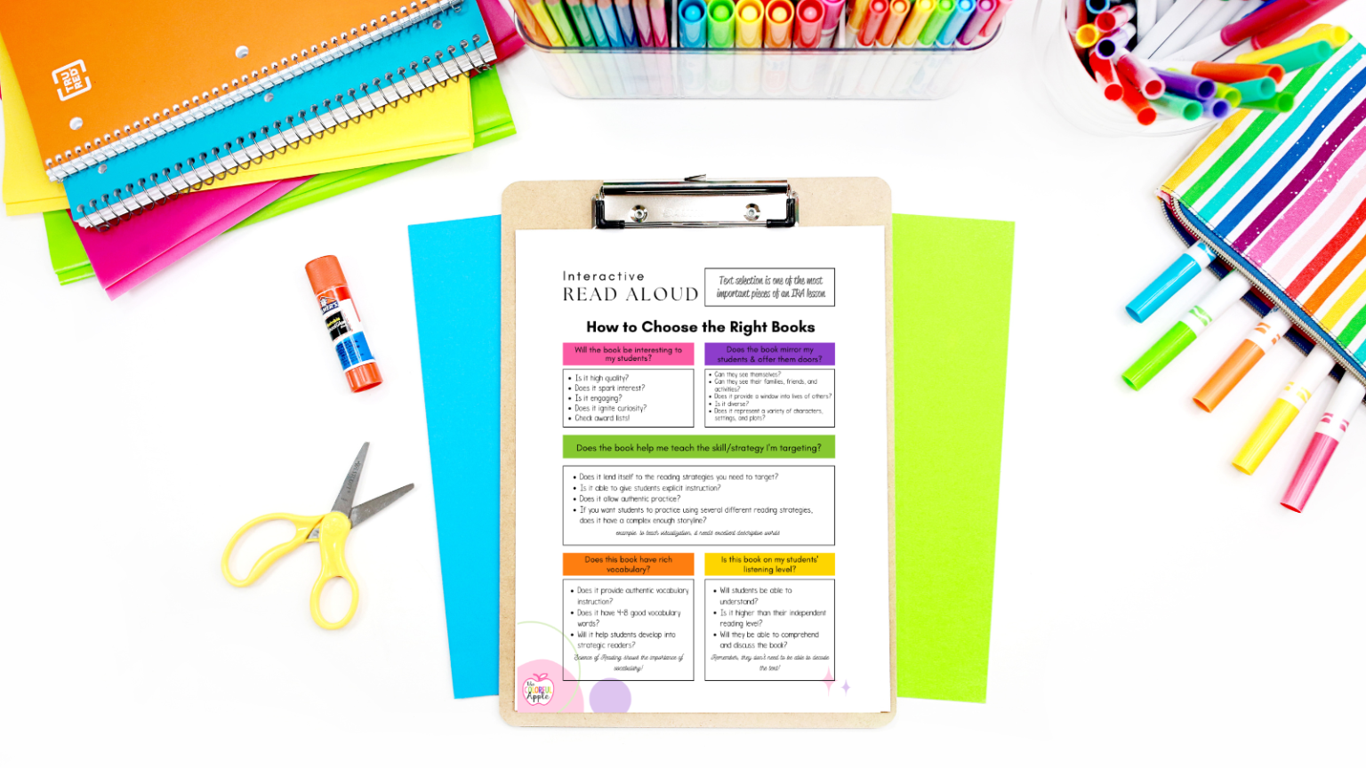 FREE Checklist - How to Choose the Right Book - The Colorful Apple