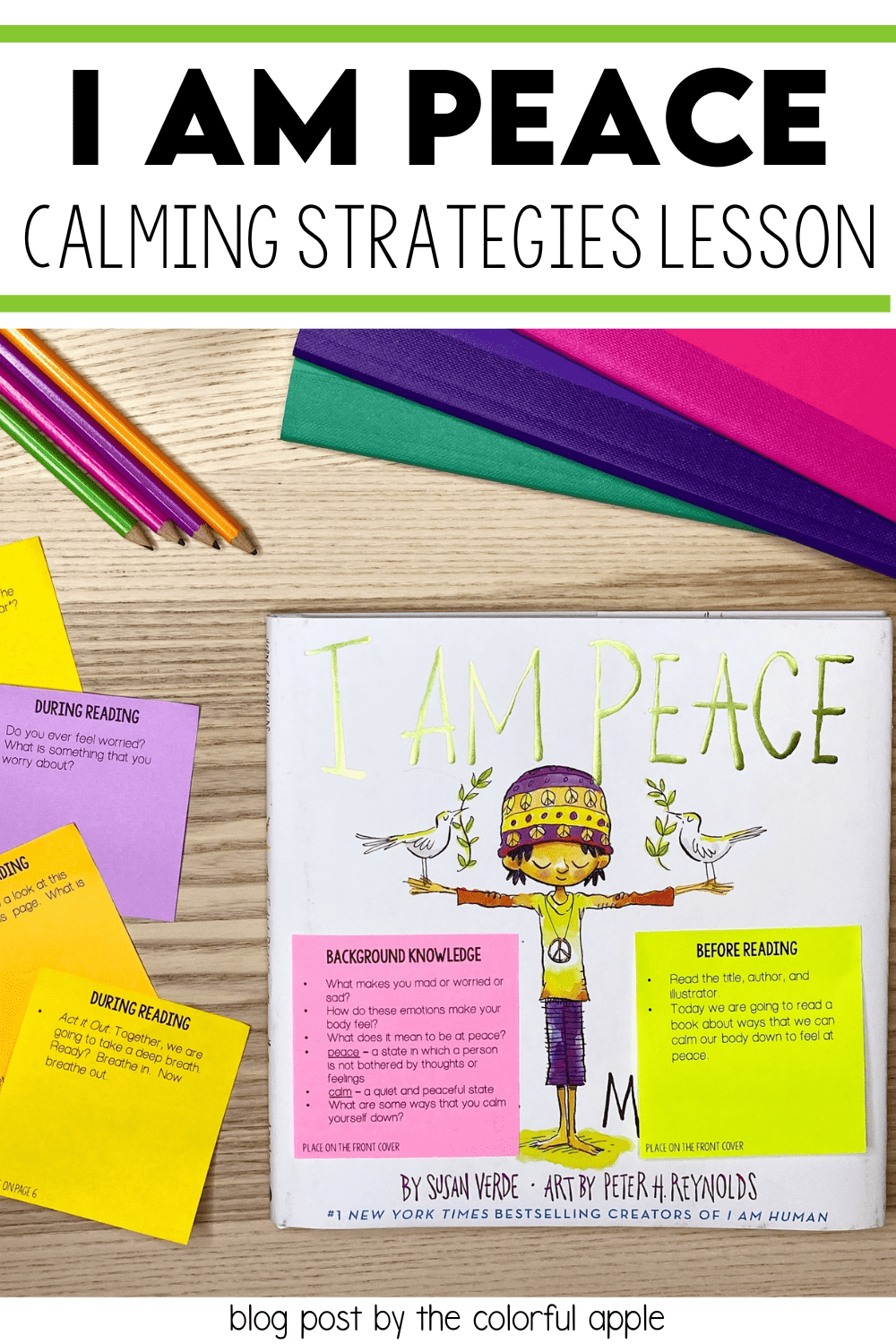 Practicing Calming Strategies with I am Peace - The Colorful Apple